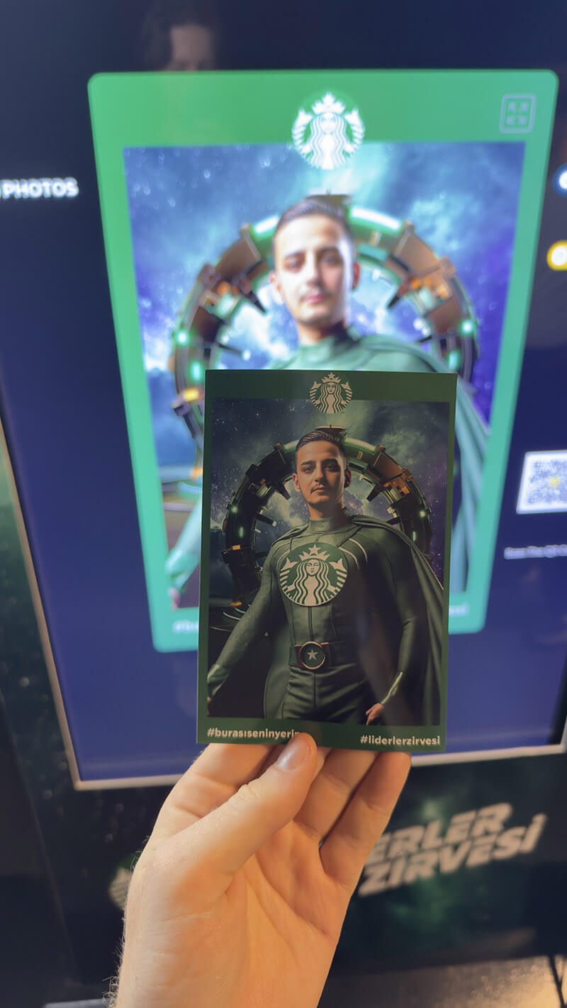 Totem interativo de fotos com IA - Sonser Entretenimento